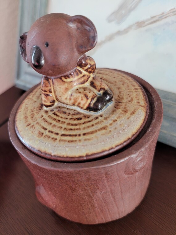 Ceramic Koala Box with lid, porcelain tree stump box,… - Gem