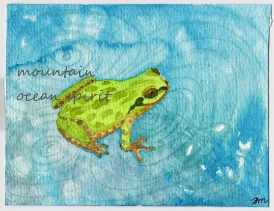 Frog Painting, Digital Art Download,frog in Pond, Printable Watercolor ...