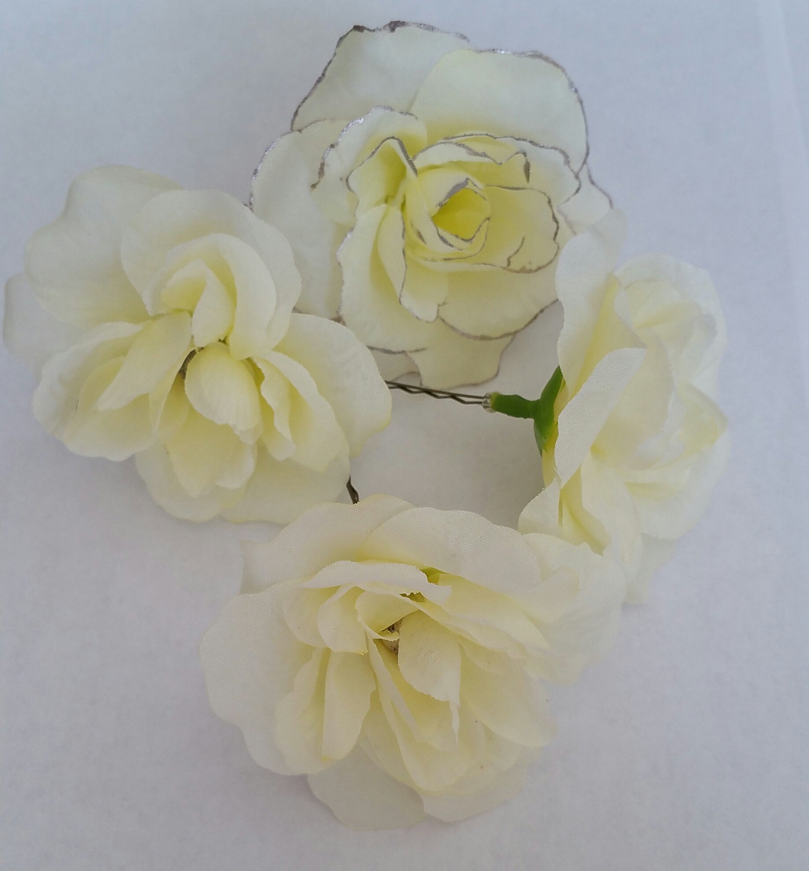 Ivory Rose Hair Pins Silk Rose Wedding Hair Accessories - Etsy