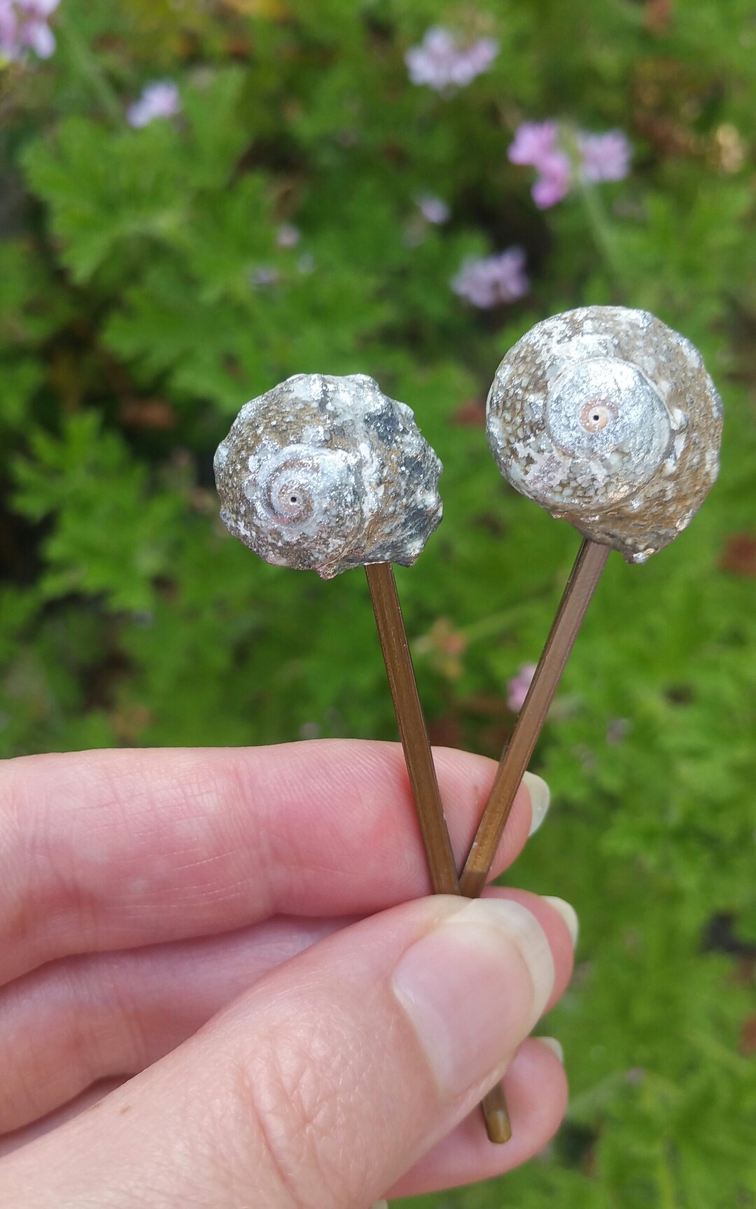 2 Large Seashell Hair Pins, Large Bobby Pins, Shell Hair Pin Set ...