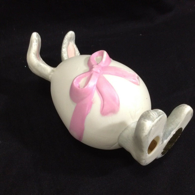 Easter Standing Feet Egg Bunny Ears Pink Bow Ribbon Bisque Free Lance Figurine - Etsy
