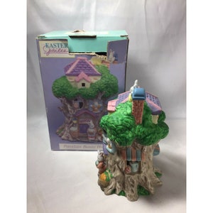 Easter Jubilee Porcelain 6" Bunny Tree Grocery House Vintage Box K Mart ...
