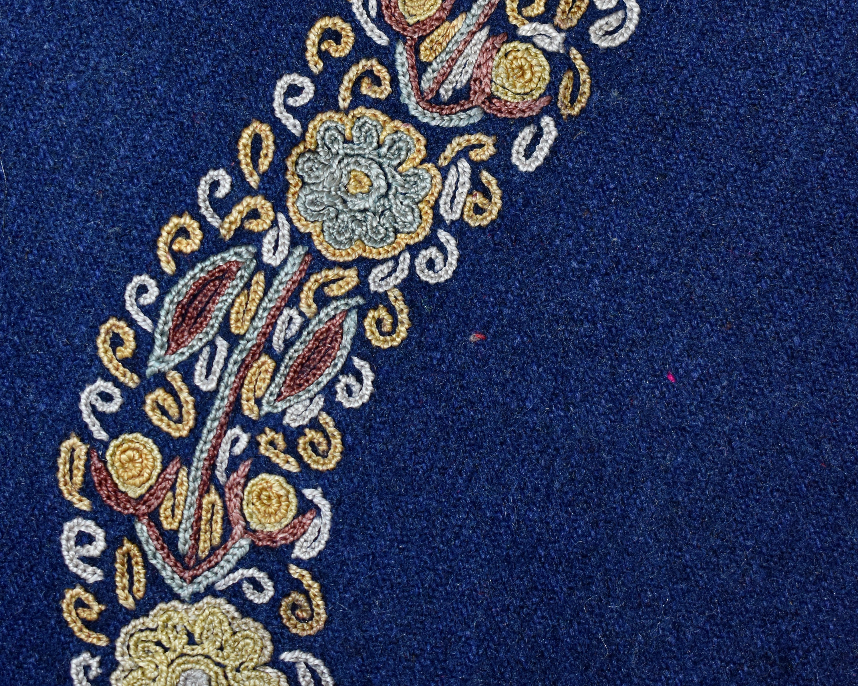 Silk Chain Stitch Embroidery felted Wool Panel - Etsy