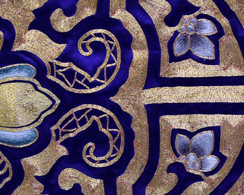 Chinese Gold Embroidered Silk Centre Piece - Etsy