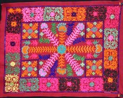 Indian Embroidered Patchwork Ottoman Pouf, Mudda Covers, Kantha ...