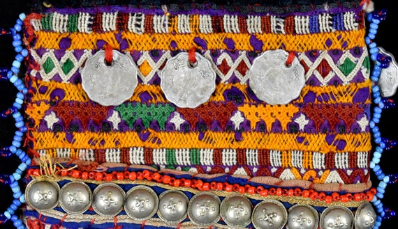 Afghan purse - Vintage textiles, coins and beads (1) - Gem