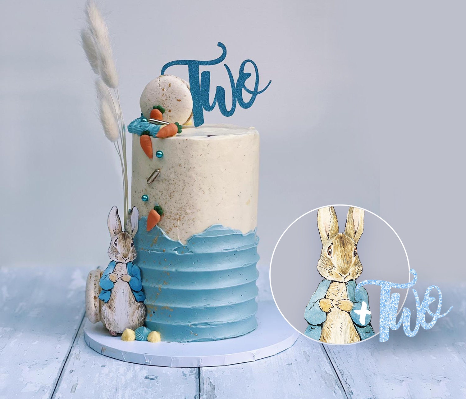 Peter Rabbit Cake Topper With Glitter Number of Choice - Etsy UK