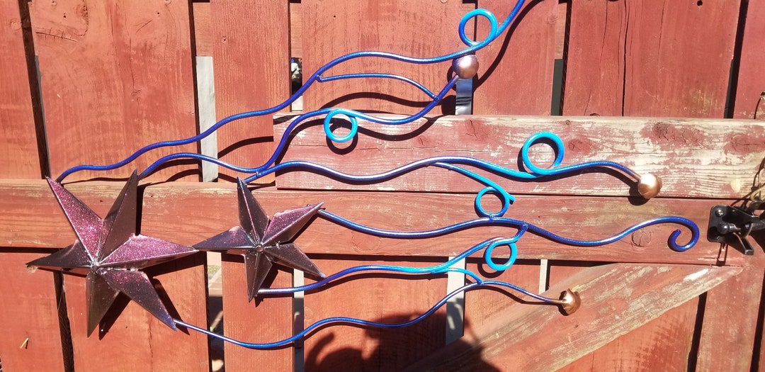 Metal Wall Art Shooting Star Sculpture Hanging - Etsy