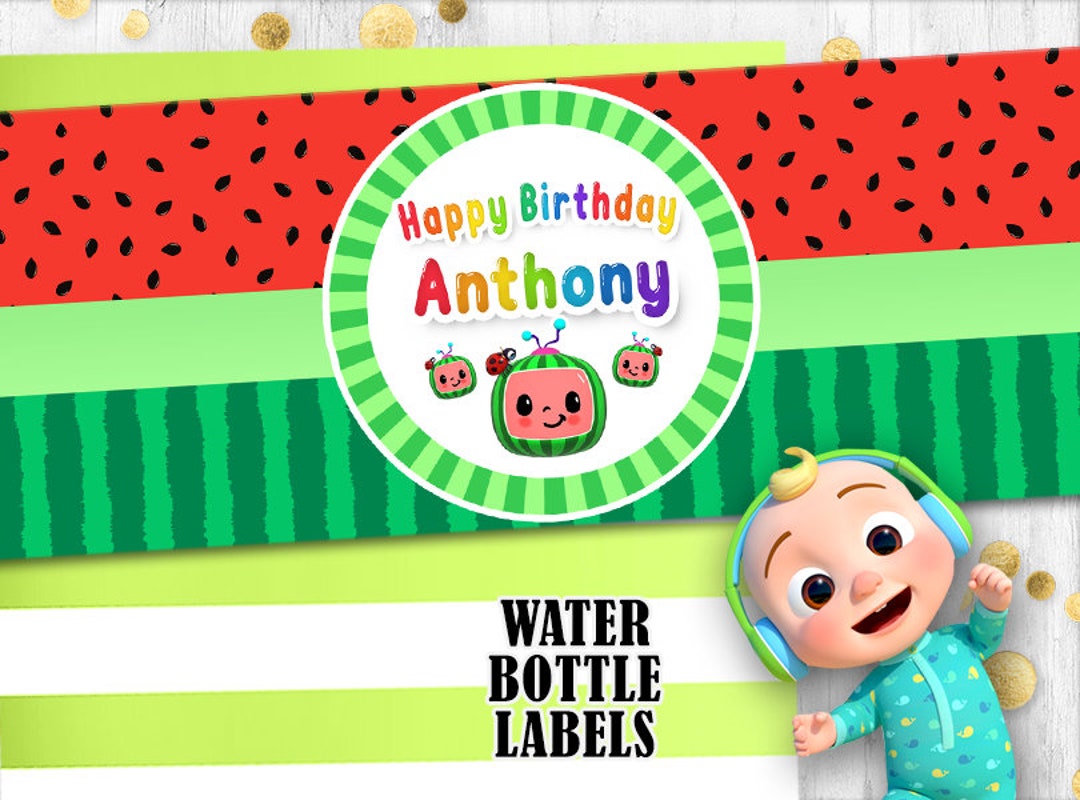 Cocomelon Water Bottle Labels Digital Cocomelon Labels - Etsy
