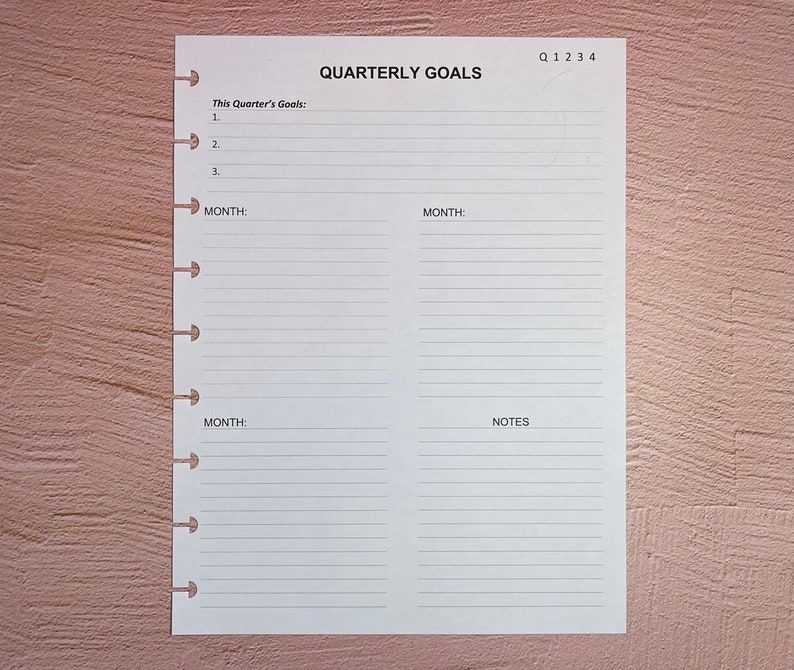 Downloadable Quarterly Goals - Etsy