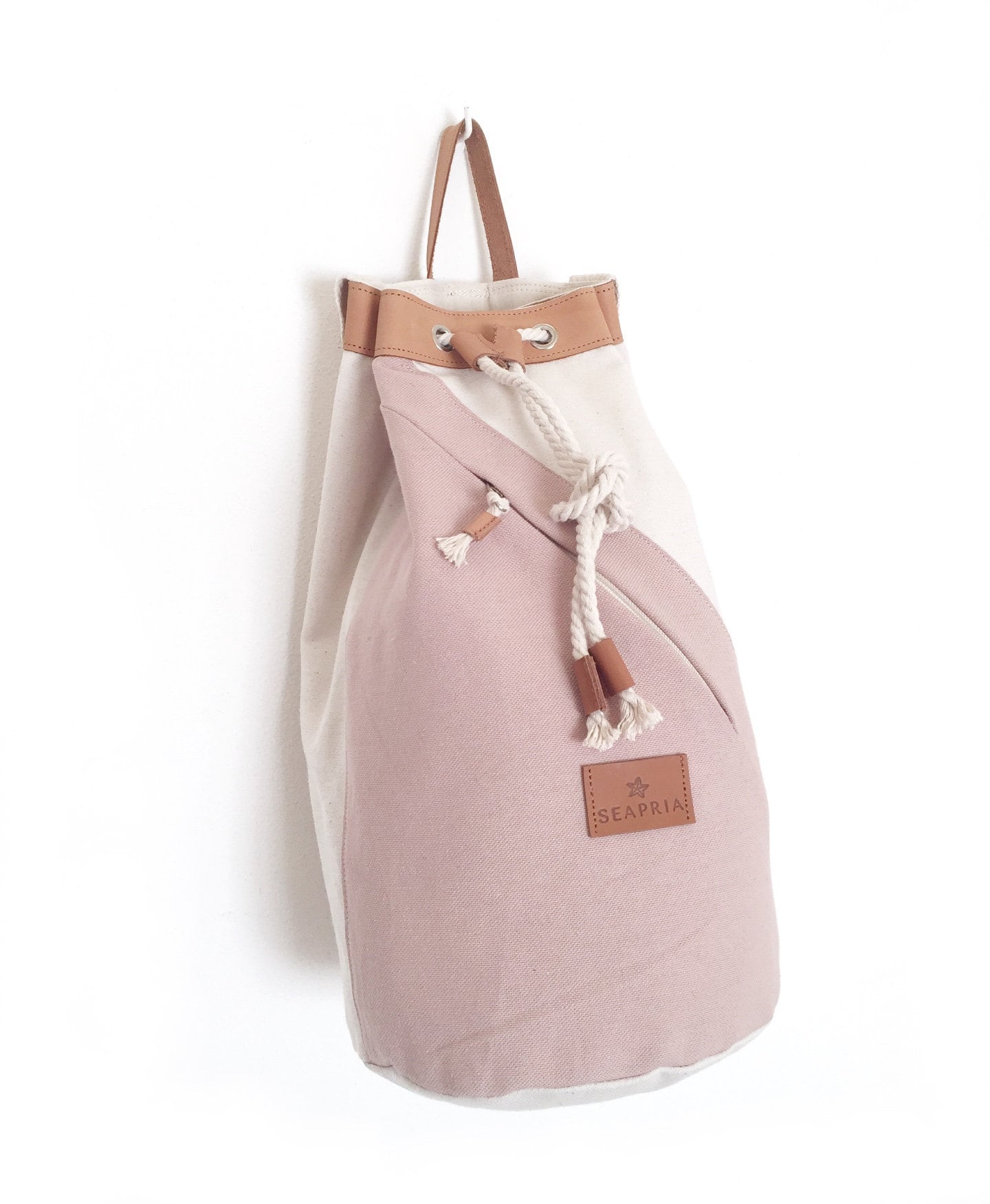 Pink Beach Bag, Nautical Sailor Bag, Duffle Bag, Sailing Backpack ...