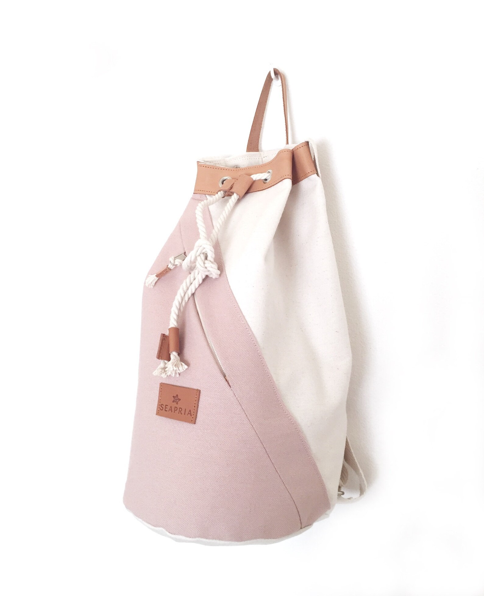 Pink Beach Bag, Nautical Sailor Bag, Duffle Bag, Sailing Backpack ...