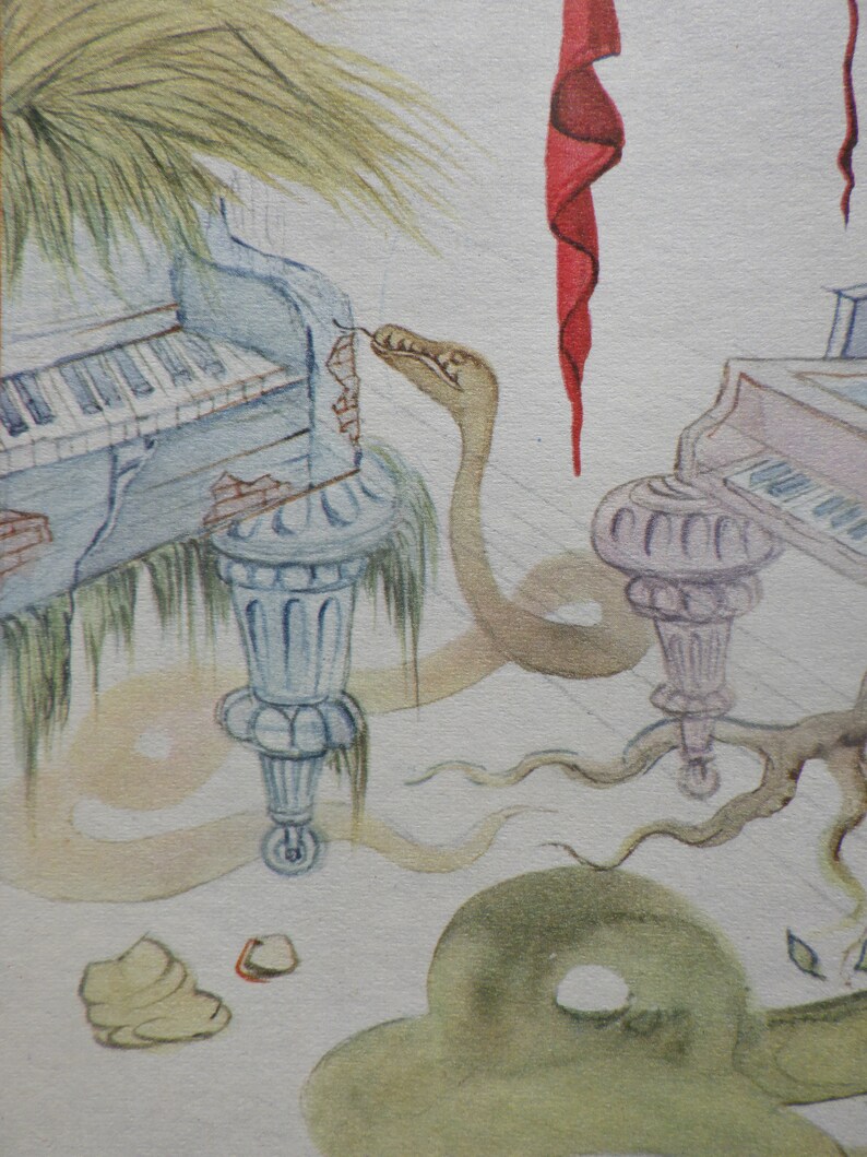 Salvador DALI : the Pianos of Hell, Signed and Dated Etching, 1949 - Etsy