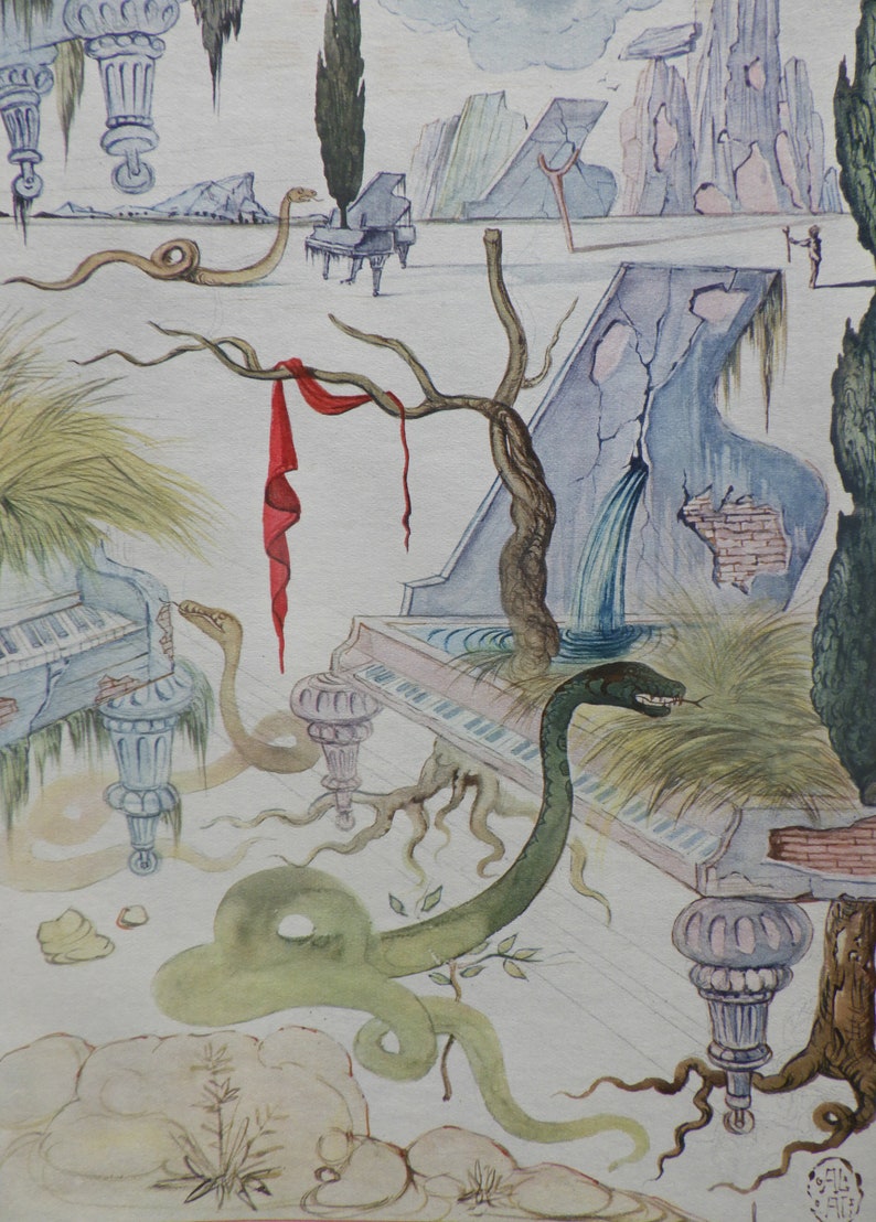 Salvador DALI : the Pianos of Hell, Signed and Dated Etching, 1949 - Etsy