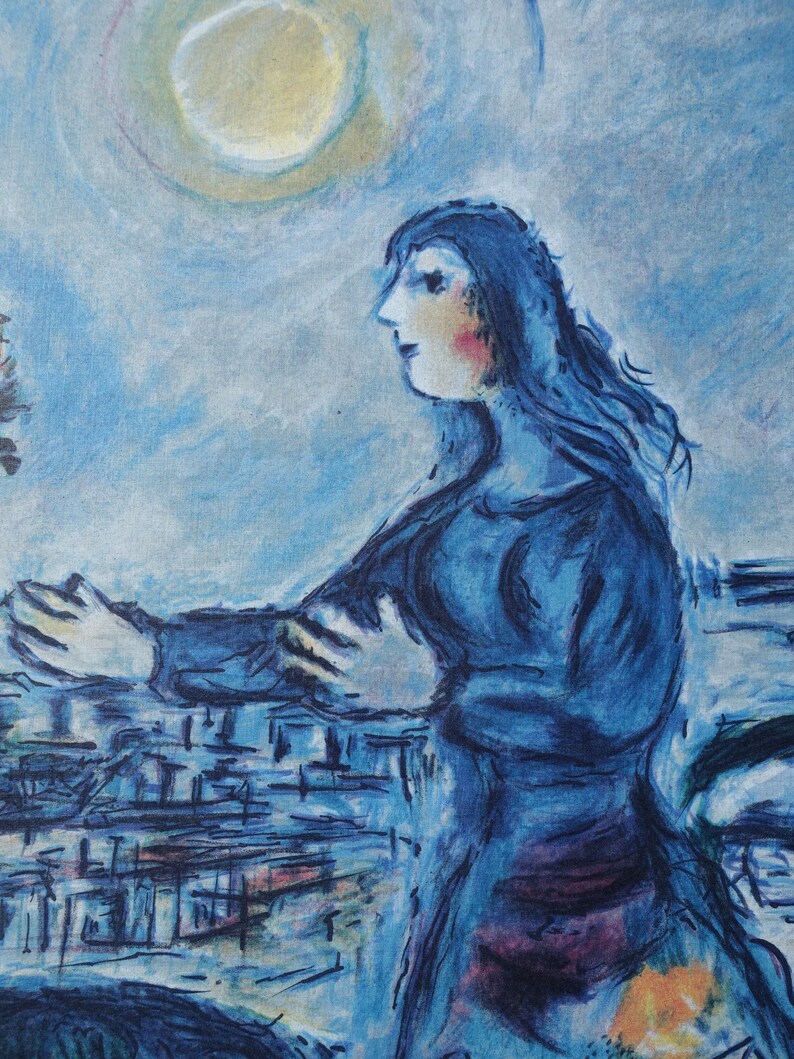 Marc Chagall After Lovers In Paris Signed And Numbered Etsy