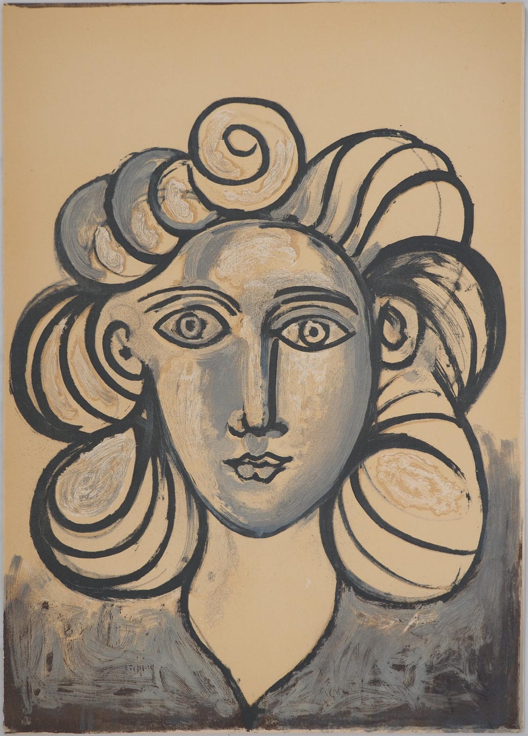 Pablo PICASSO: Portrait of Françoise in Grey, Original Lithograph ...