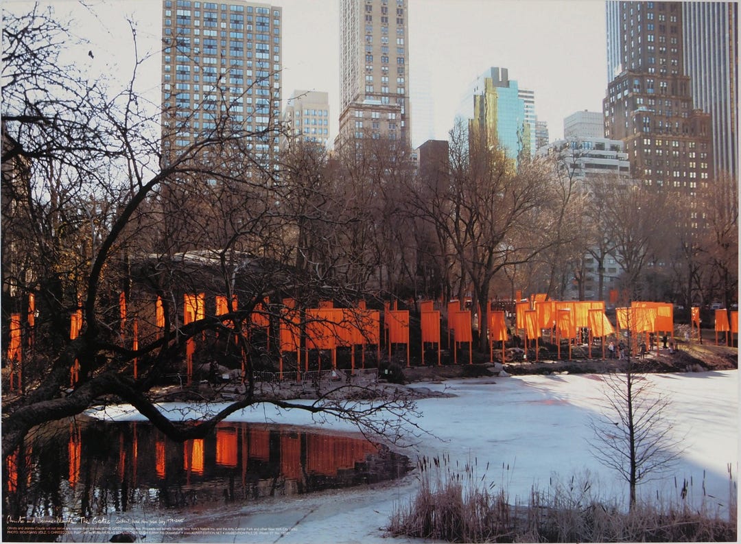 CHRISTO and Jeanne-claude: Gates Near Frozen Lake, Central Park New ...