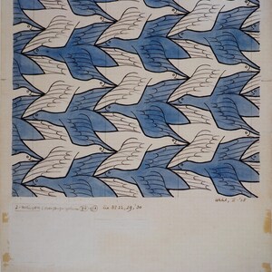 M.C. ESCHER - Flight of Birds - Woodcut Facsimile - Limited Edition ...