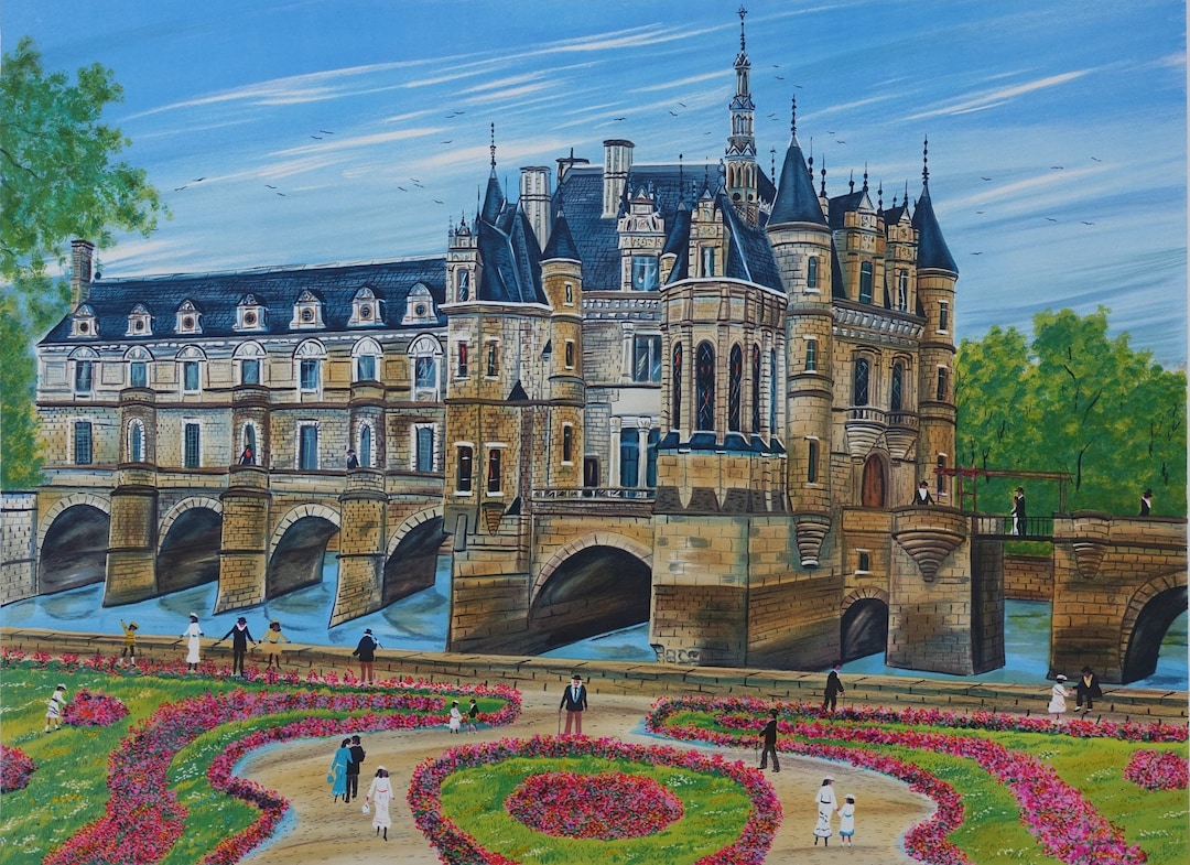 Dan GANDRE - Château De Chenonceau - Original Signed Lithograph - 1980 ...