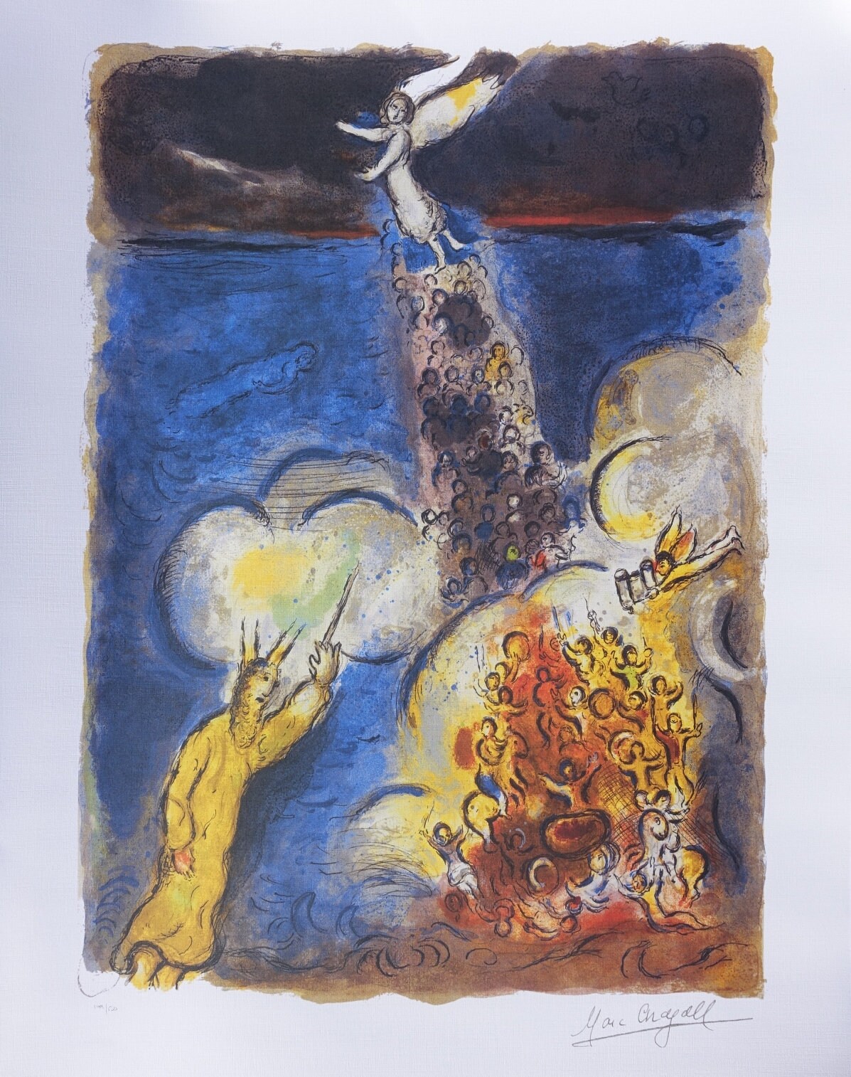 Marc CHAGALL : Moise and the Cross of the Red Sea Signed and - Etsy Canada