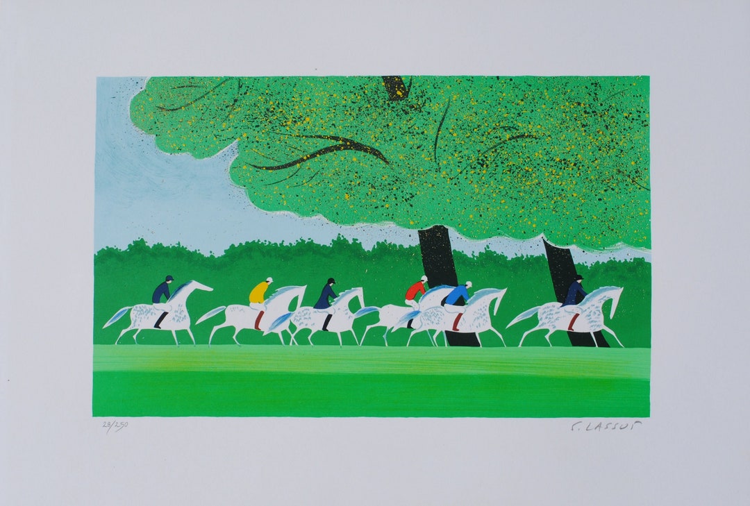 Serge LASSSUS : Riders in Summer Original LITHOGRAPH Signed - Etsy