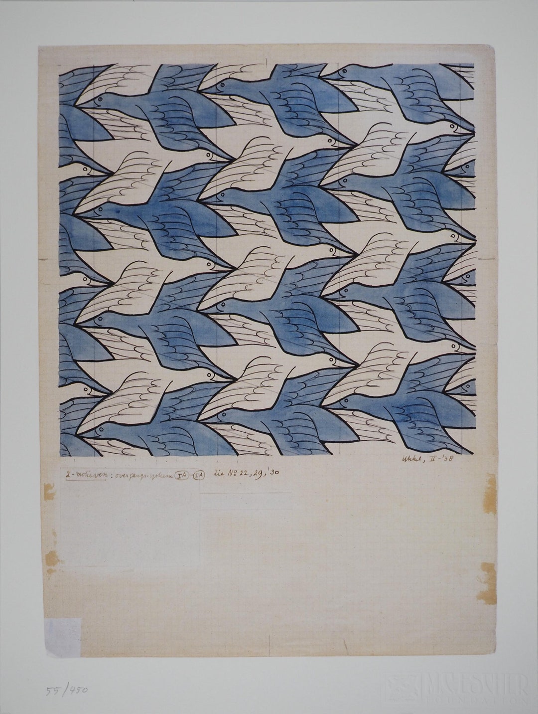 M.C. ESCHER - Flight of Birds - Woodcut Facsimile - Limited Edition ...