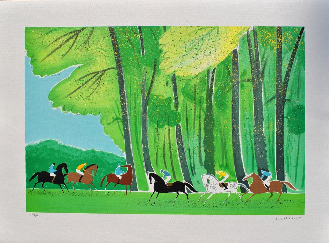 Serge LASSUS - Riders in Summer - Original Signed Lithograph - Etsy