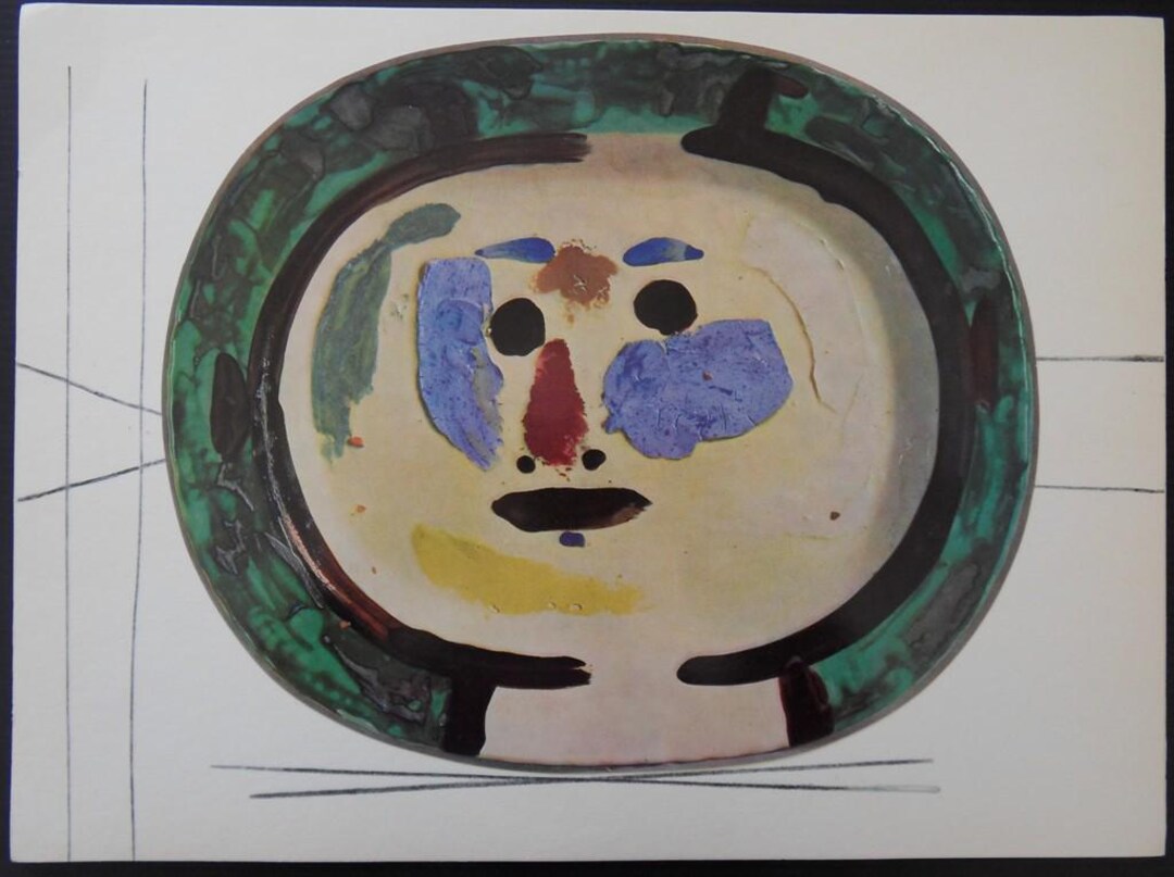 Pablo PICASSO : the Face, LITHOGRAPH, Still Life Madoura Plate, 1948 - Etsy
