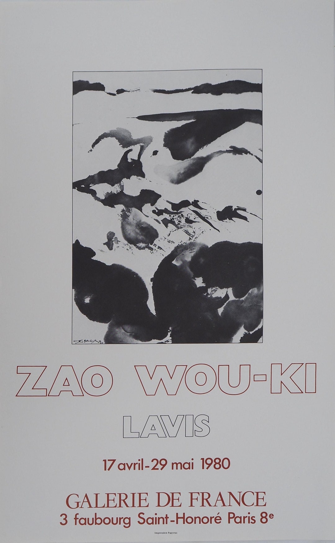 ZAO Wou-ki: Snow on the Rocks, Original Signed Vintage Poster, 1980 - Etsy