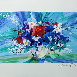 Claude MARS - Bouquet of Colours in Summer - Original Signed LITHOGRAPH ...
