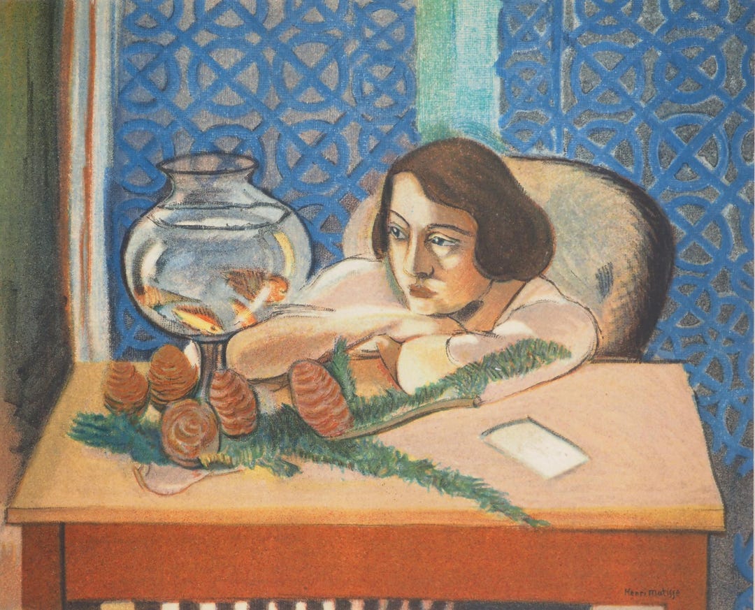 Henri MATISSE - Woman With Aquarium - Signed Lithograph - Mourlot ...