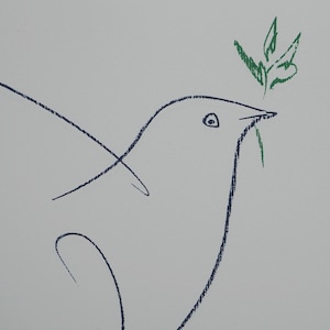 Pablo PICASSO - the Blue Dove - Signed Lithograph - Colorful Peace ...