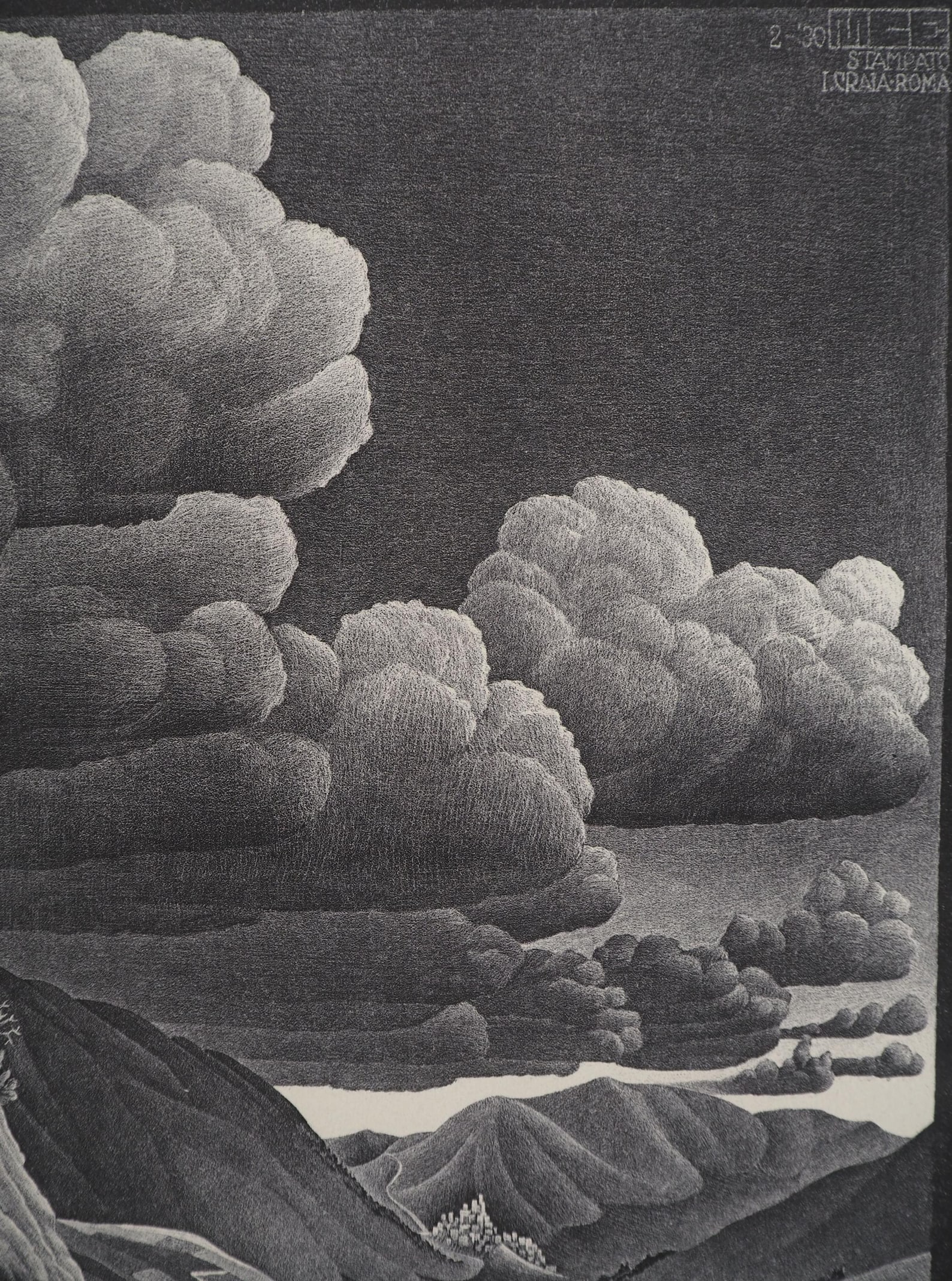 M.C. ESCHER - Italian Landscape Castrovalva - Woodcut Facsimile 1935 ...