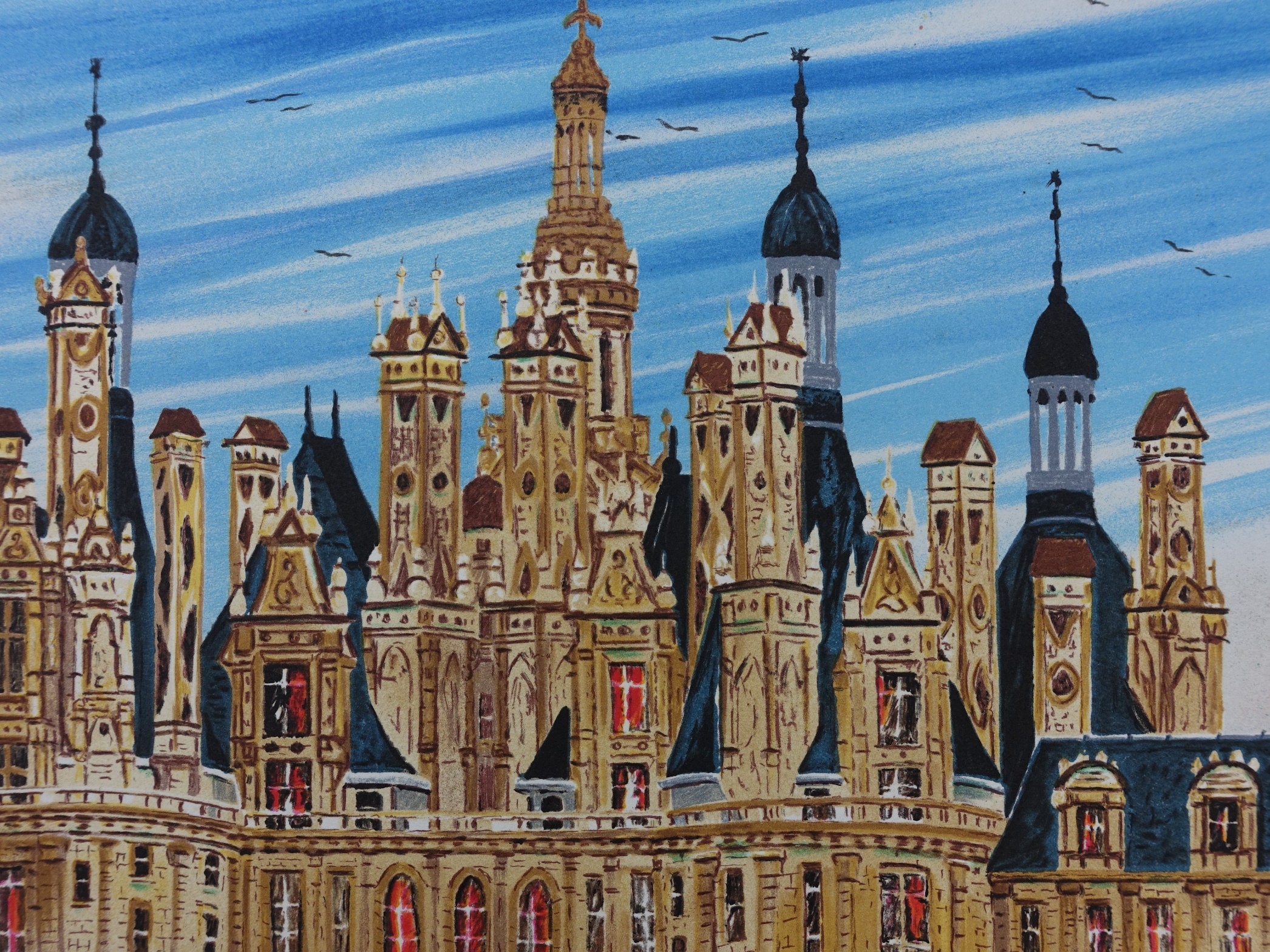 Dan GANDRE : Chambord Castle Original Pencil Signed - Etsy