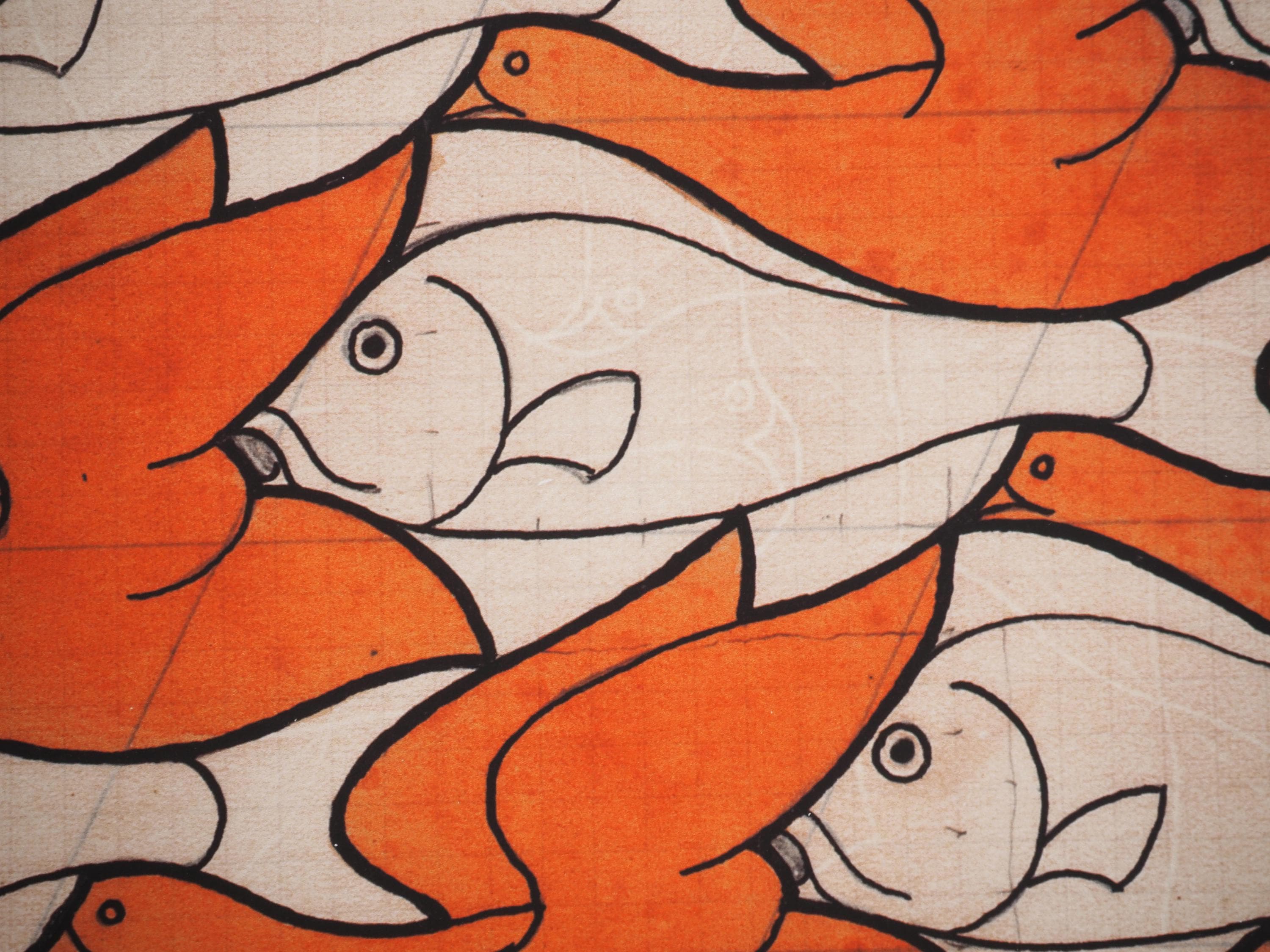 M.C. ESCHER - Birds and Fish - Woodcut Facsimile 1943 - Limited Edition ...