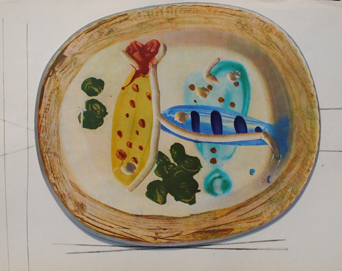 Pablo PICASSO : Fishes, LITHOGRAPH, Still Life Madoura Plate, 1948 - Etsy