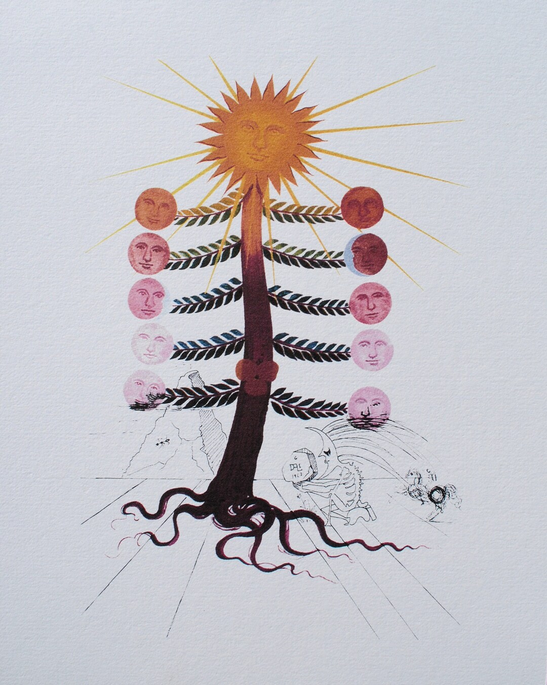 Salvador DALI : the Faces Tree, Signed LITHOGRAPH, 800 Copies, 1979 ...