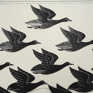 M.C. ESCHER - Sky and Water - Woodcut Facsimile 1938 - Limited Edition ...