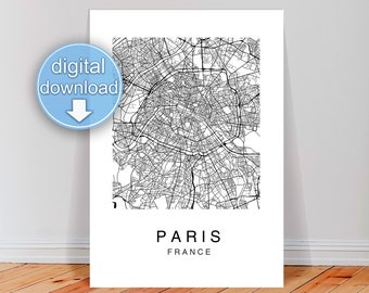 Map of paris | Etsy