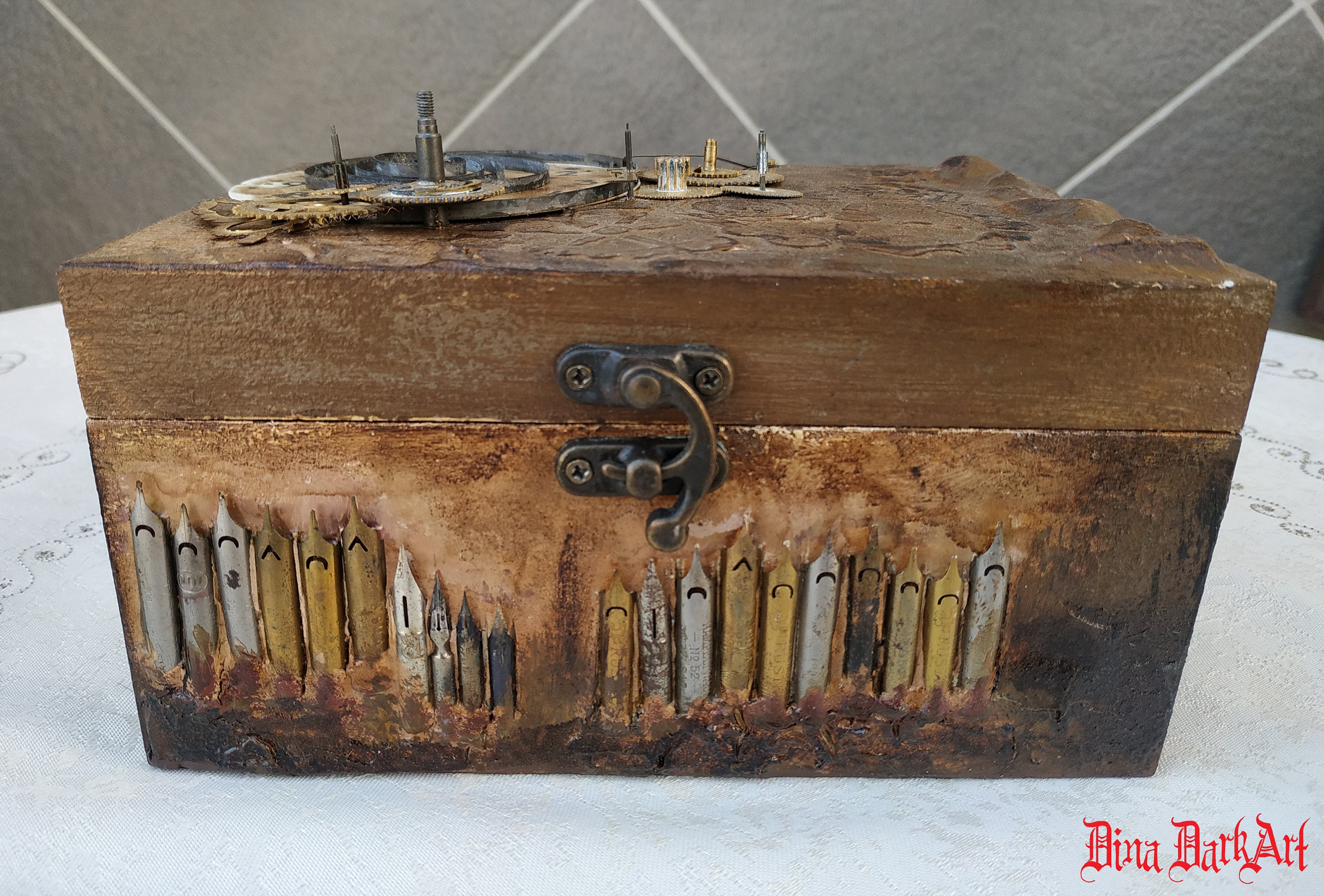 Steampunk Box, Rustic Box, Decorative Box, Jewelry Box, Memory Box, Mix ...