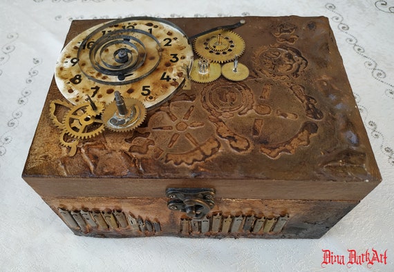Steampunk box Rustic box Decorative box Jewelry box Memory | Etsy