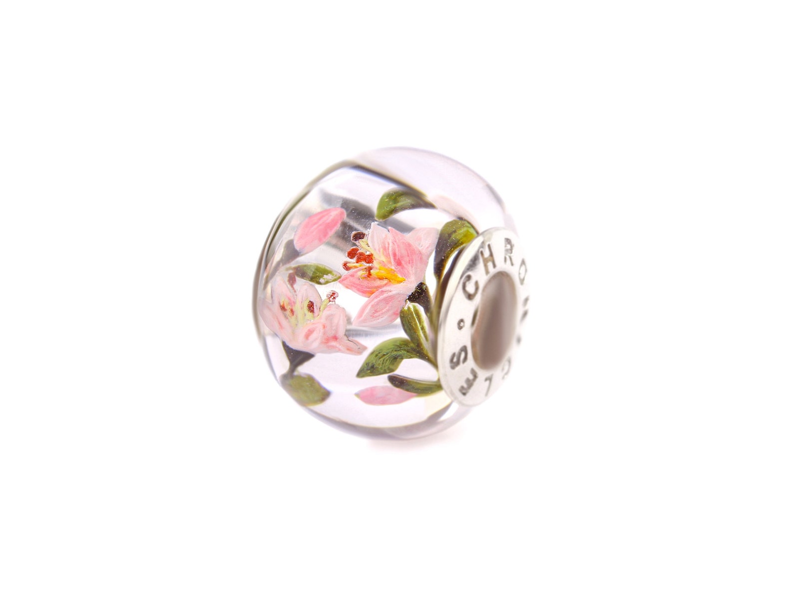 Charm “pink Lily Flower” by Chronicles, Charm for Bracelets, Charm Fits ...