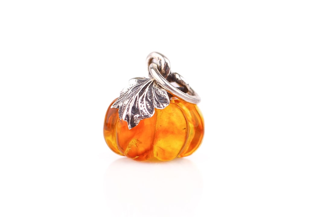 Amber Charm “ripe Pumpkin” by Chronicles, Unique Natural Dark Shade ...