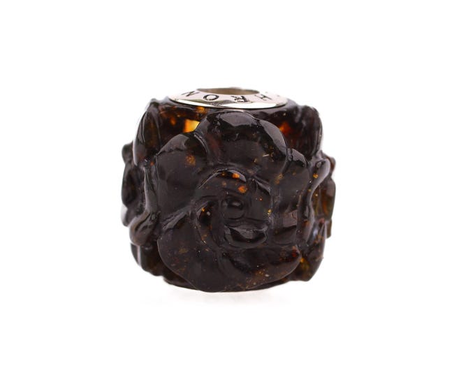 Amber Charm “roses” by Chronicles, Unique Natural Dark Shade Amber ...