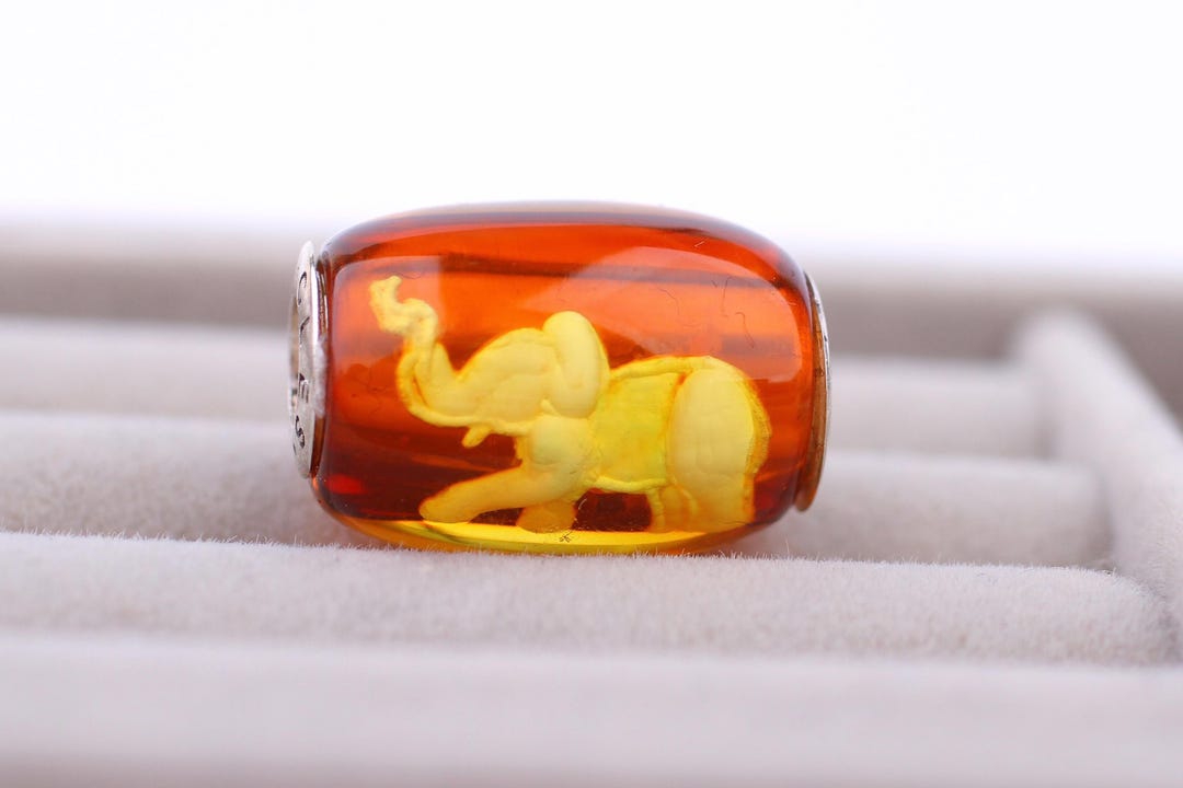 The Elephant Amber Bead – One-of-a-kind Natural Amber Charm | Handmade ...