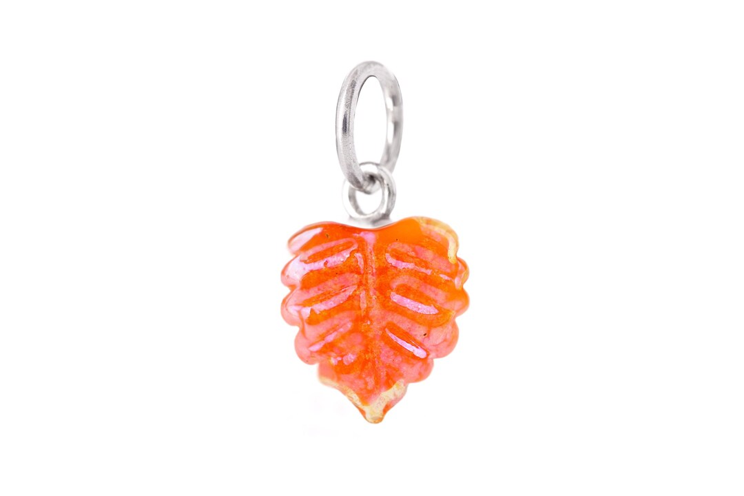 Autumn Leaf Lamp Work Glass Bead – Handcrafted Artisan Charm | European ...