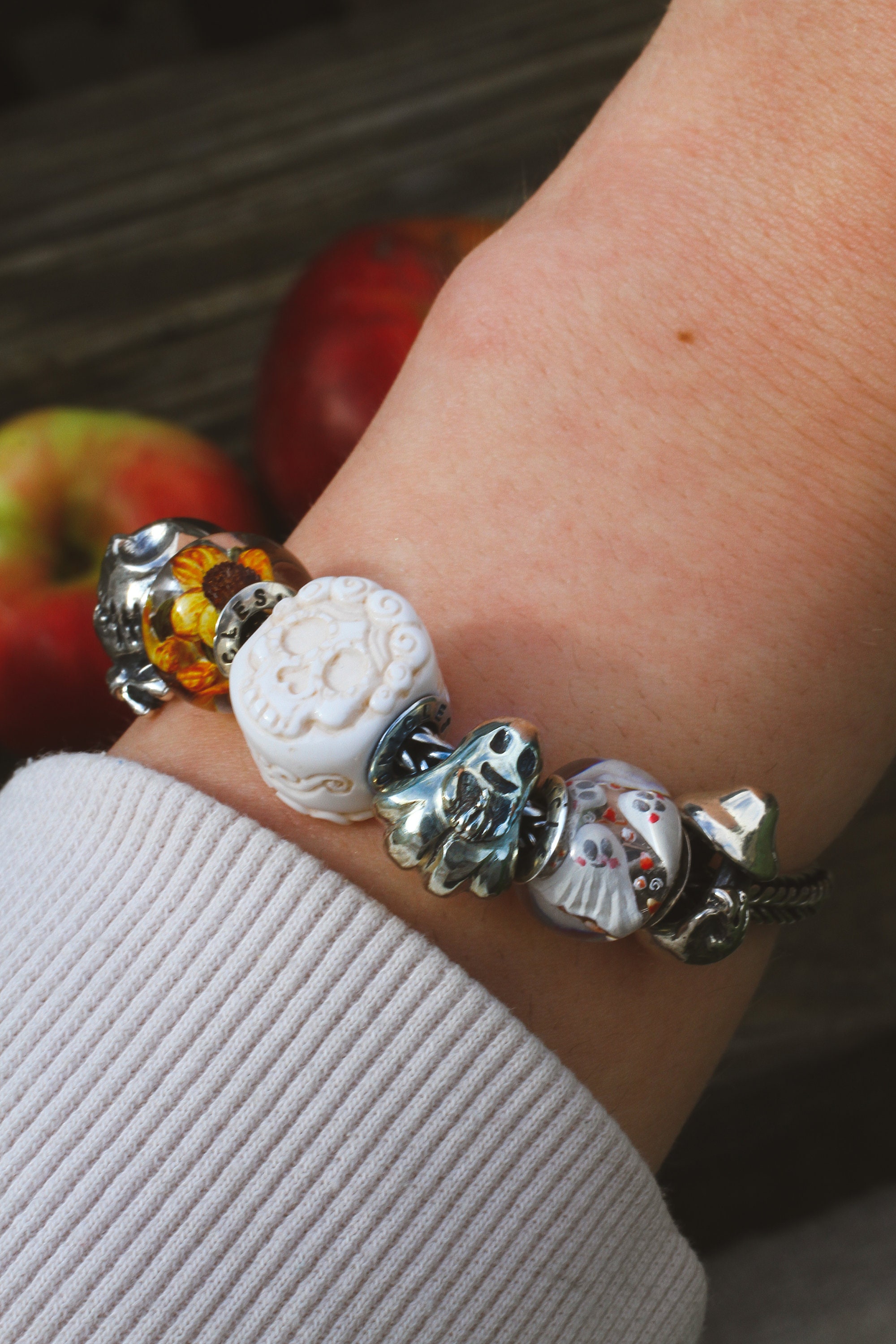 GHOST CARING a PUMPKIN Sterling Silver Charm by Chronicles - Etsy