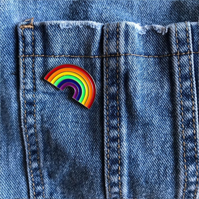 Rainbow pin badge | Etsy