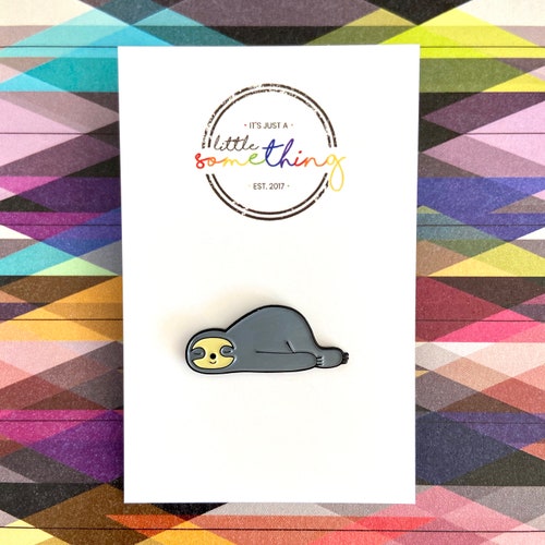 Cute Sloth Enamel Pin Badge Sleeping Smiley Sloth Novelty - Etsy