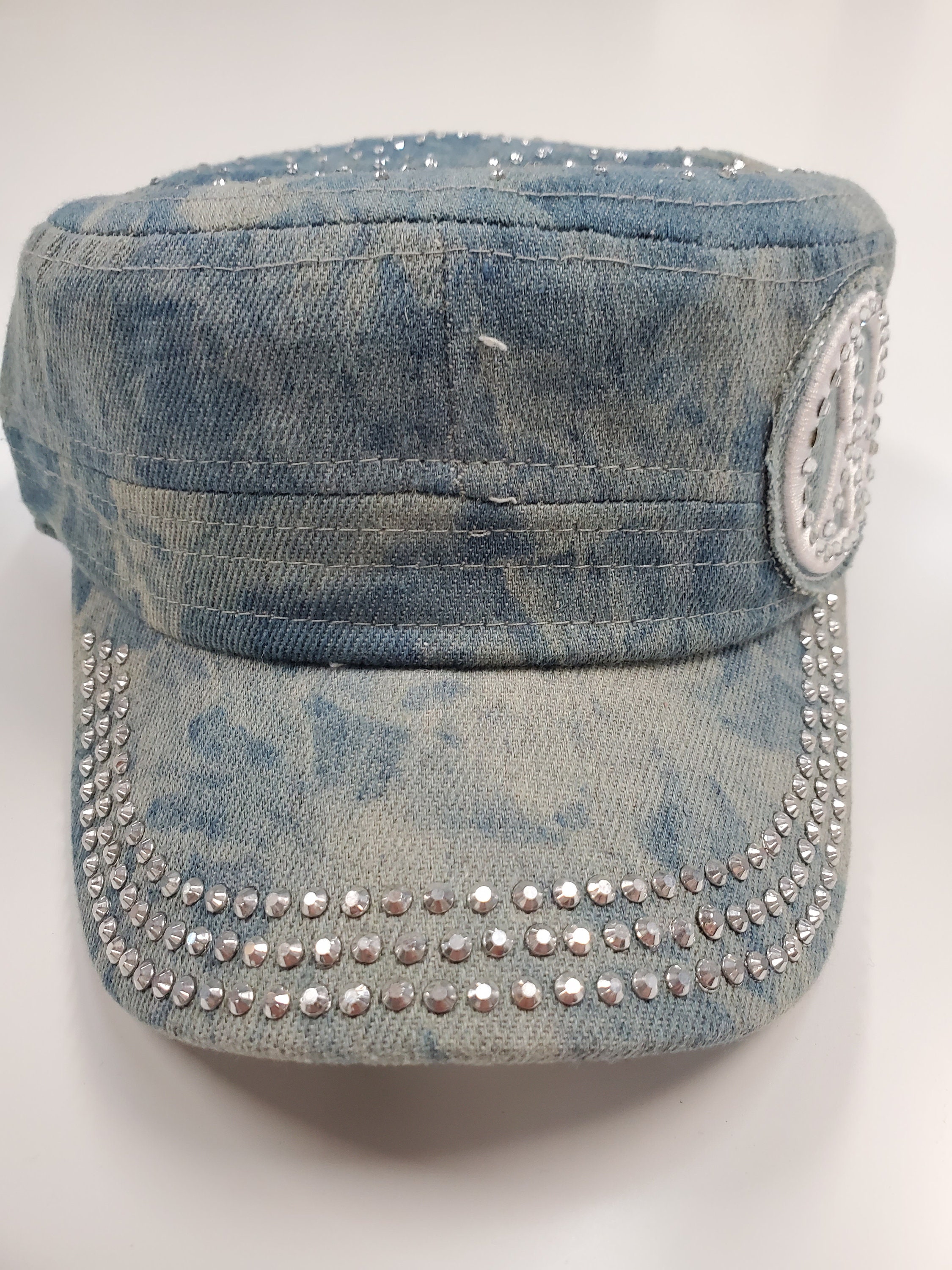 Cadet Cap With Rhinestone Peace Sign - Etsy